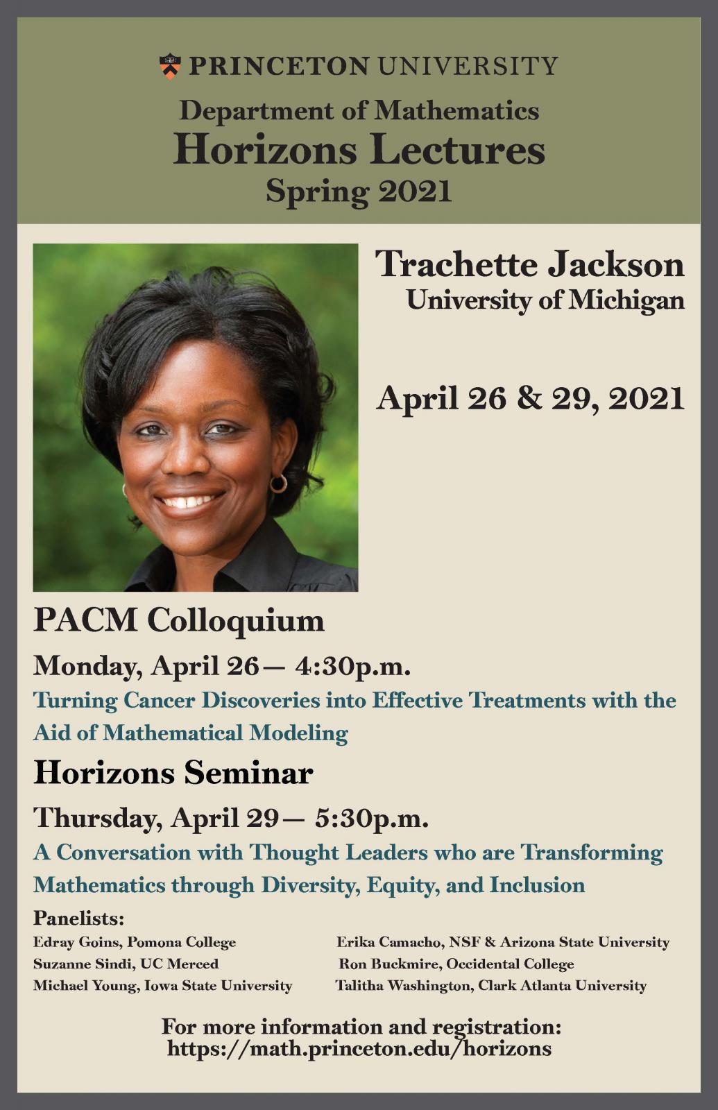 Inaugural Horizons Lecture and next PACM Colloquium to be given by Prof ...